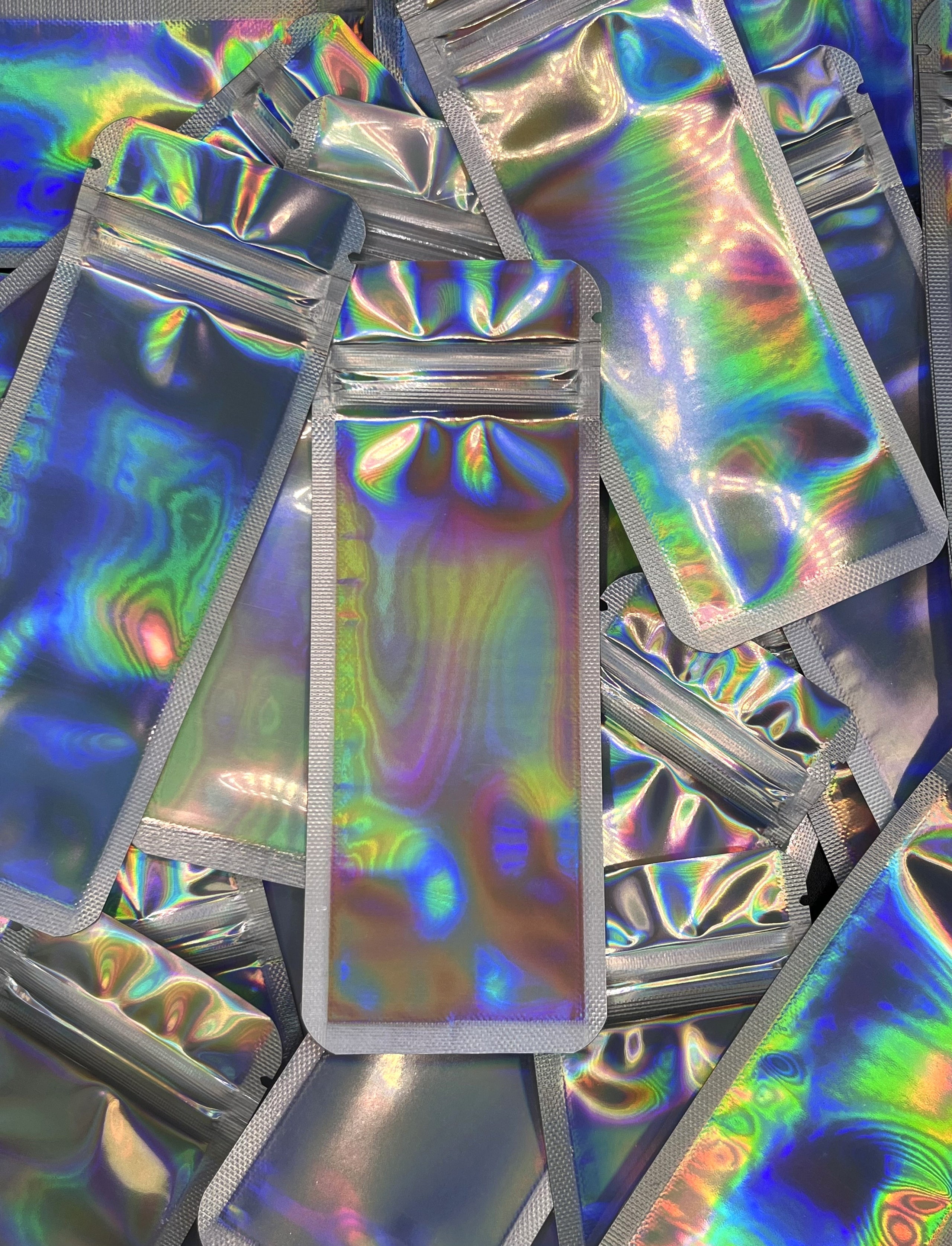 Pod/Dispo/Tube bag - Silver Holo/Clear 150mm | P1 Packaging